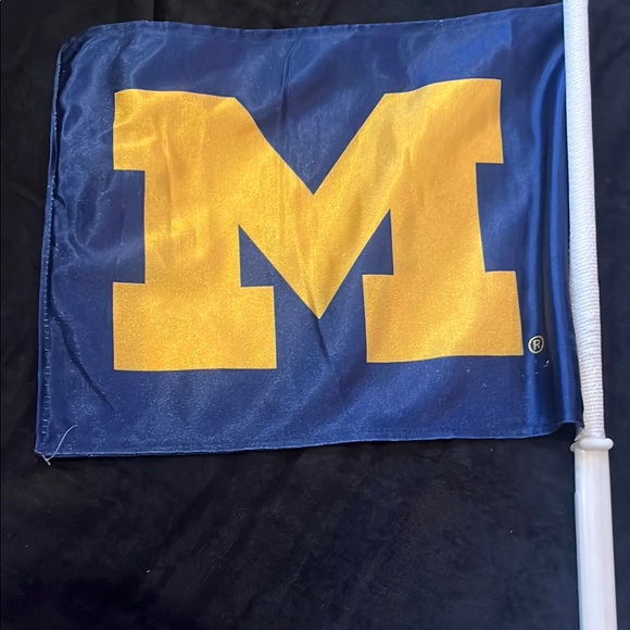 NCAA | Accessories | Michigan Blue And Yellow Car Flag With Pole | Poshmark
